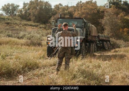 A Marine with Combat Logistics Regiment 17, 1st Marine Logistics Group ...
