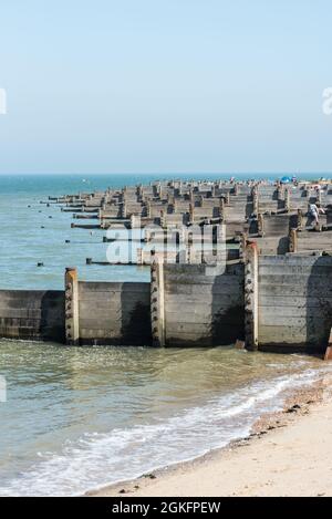 Groyne at Whitstable, Kent Stock Photo - Alamy