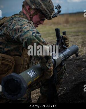 U.S. Marines fire the MK153 shoulder-launched multipurpose assault ...