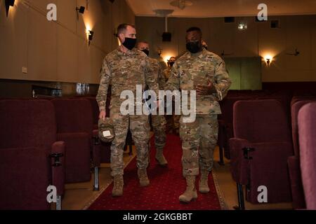 U.S. Air Force Airmen of the 501st Combat Support Wing present a salute ...