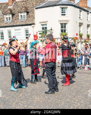 Steam Punk morris dancing troupe giving a demonstration at the annual ...