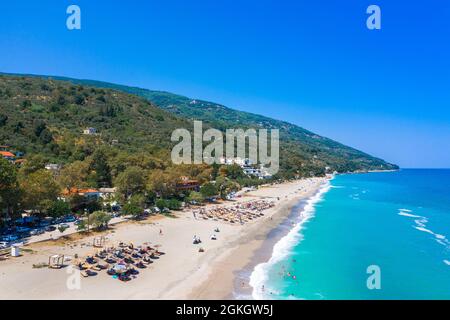 Famous beach of Chorefto, Pelion, Greece Stock Photo - Alamy