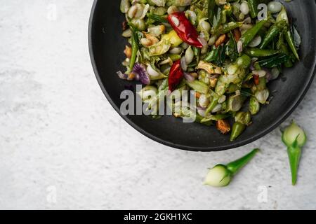 Nithya vazhuthana or Clove beans stir fry, overhead view Stock Photo ...