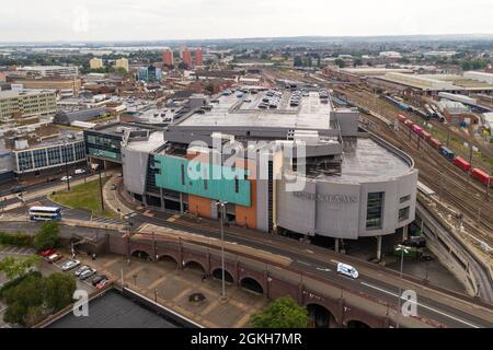aerial view of the Doncaster skyline from thw west Stock Photo - Alamy