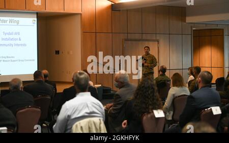 Col. Greg Moseley, 325th Fighter Wing commander (left), passes the ...