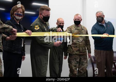 Col. Matthew Calhoun (right), 131st Bomb Wing commander, addresses ...