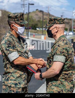 Brig. Gen. Jason L. Morris, right, the Commanding General of Marine ...