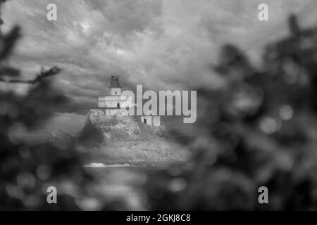 Cannon Beach, Oregon, USA. 10th Sep, 2021. Tillamook Rock Light (known ...
