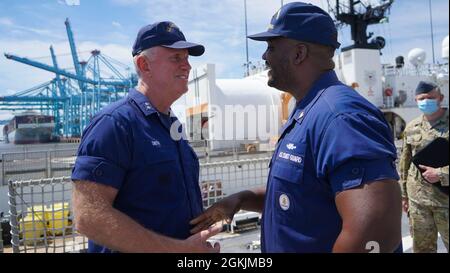 Rear Adm. Martin La Cour-Andersen, incoming commander of Joint Arctic Command stands on the ...