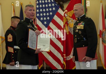 Lt. Gen. Eric M. Smith stands with his wife Patrisha Smith after his ...