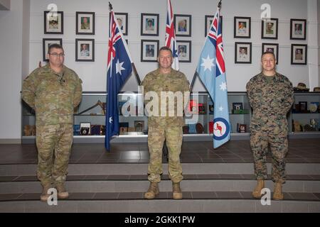 From left to right: Australian Army Brig. Ash Collingburn, commanding ...