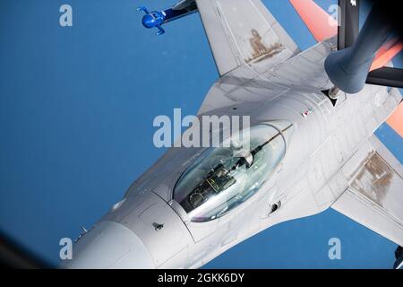 A U.S. Air Force QF-16 Full-Scale Aerial Target flies over Tyndall Air ...