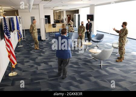 Lt. Gen. Timothy Haugh receives a brief about Kessel Run’s various ...