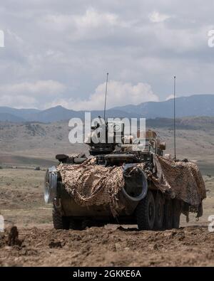 A M1126 Stryker Combat Vehicle assigned to 1st Battalion, 17th Infantry ...