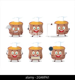 Cartoon character of curcuma with various chef emoticons. Vector ...