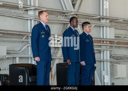Outgoing 6th Air Refueling Wing Commander, US Air Force Brigadier ...