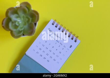 Tear-off calendar for September 2021. A desktop calendar for planning ...