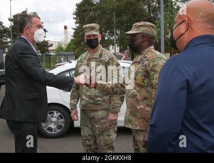 U.S. Army Col. Andrew Landers (right), commander, Landstuhl Regional ...