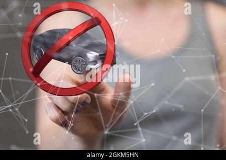 3D rendering of a car ban sign Stock Photo - Alamy