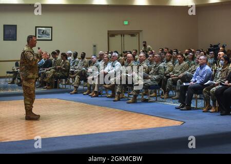Col. Anthony Mastalir, Space Launch Delta 30 commander, provides ...