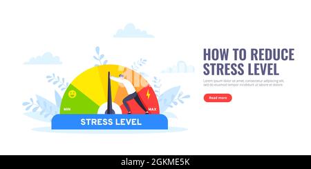 Reduce stress level flat style design concept vector illustration Stock ...