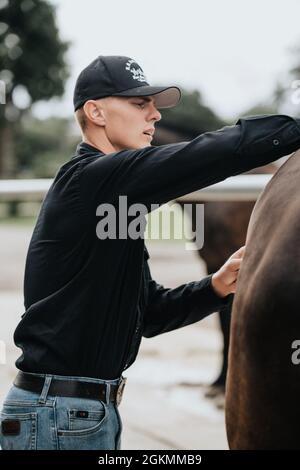 Soldiers with the Fort Sam Houston Caisson Section carry the flag ...