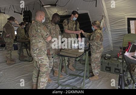 En route patient staging system (ERPSS) team member, U.S. Air Force Maj ...