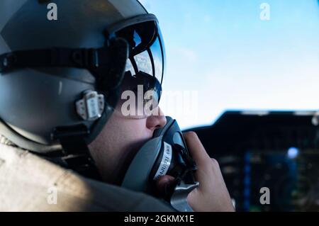 A B-52H Stratofortress copilot from the 96th Bomb Squadron conducts in ...