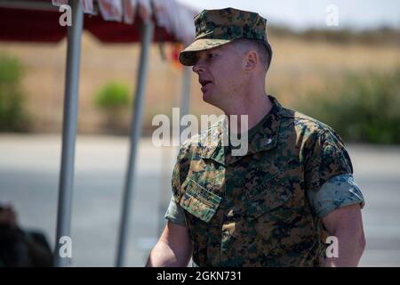 U.S. Marine Lt. Col. Michal Carlson, outgoing commanding officer of 3d ...