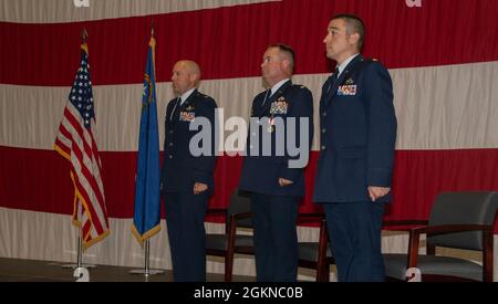 Col. David Chauvin, Chief of Staff, Nevada Air National Guard, passes ...