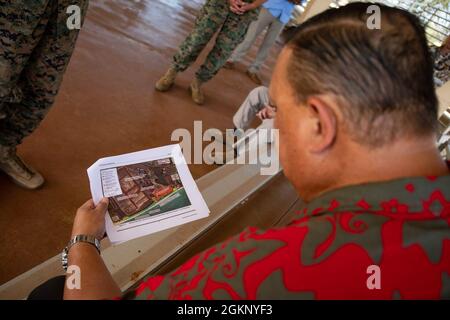 Kurt Fevella, state senator, Hawaii, speaks to base staff during a ...