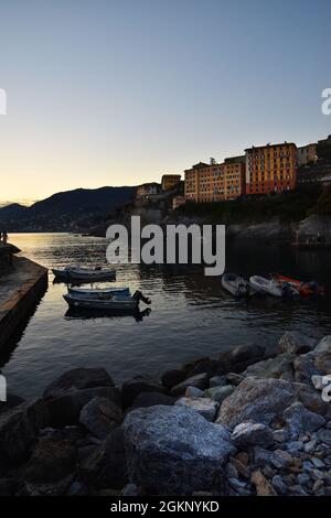 suggestive view of the rocks on the sea in Camogli Stock Photo - Alamy