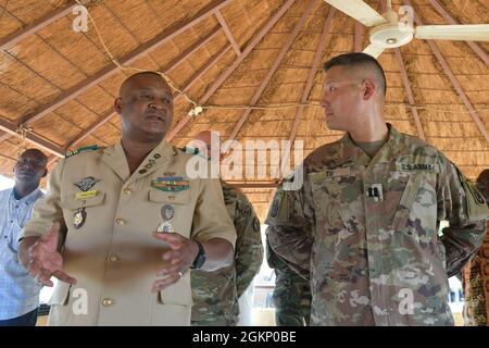 Col. Maj. Moussa Salaou Barmou(right), Nigerien commanding officer ...
