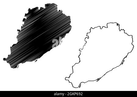 Ariyalur district (Tamil Nadu State, Republic of India) map vector ...
