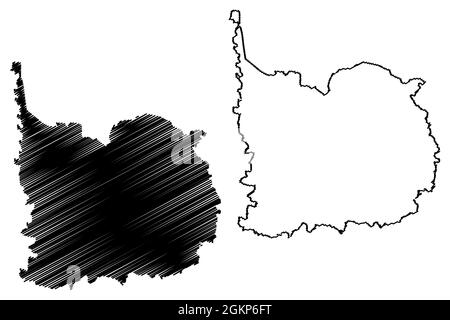 Purnia district (Bihar State, division, Republic of India) map vector ...