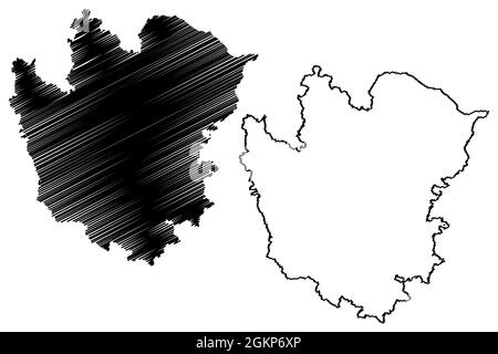 Azamgarh district (Uttar Pradesh State, Republic of India) map vector ...