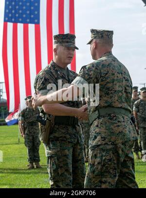 U.S. Marine Corps Col. Gary A. McCullar, incoming commanding officer ...