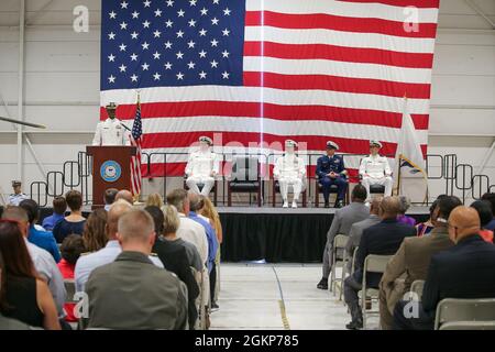 Cmdr. Ryan Matson and Capt. Marcus Canady conduct a personnel ...