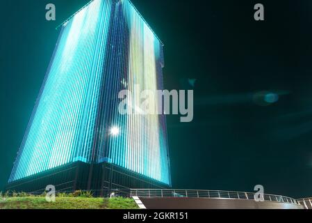 LED Outdoor Media Facade, digital signage screen. Exterior facade light ...