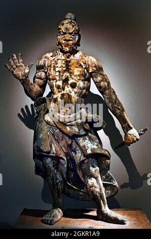 Temple guard Niô Statue of a temple guard: Naraen kongo (Ungyo), wood ...