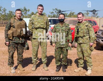 From left to right: Australian Army Brig. Ash Collingburn, commanding ...