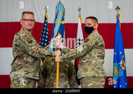 Col. Brian Moore, 51st Maintenance Group commander, speaks at the 51st ...