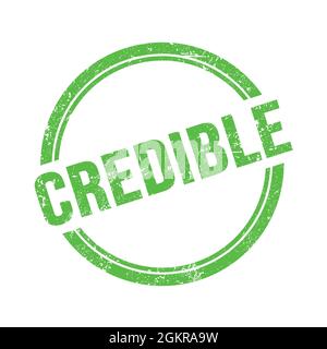 CREDIBLE text on green grungy rectangle stamp sign Stock Photo - Alamy