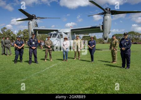 U.S. Marines Lt. Col. Dan Coleman, left, commanding officer, and Maj ...