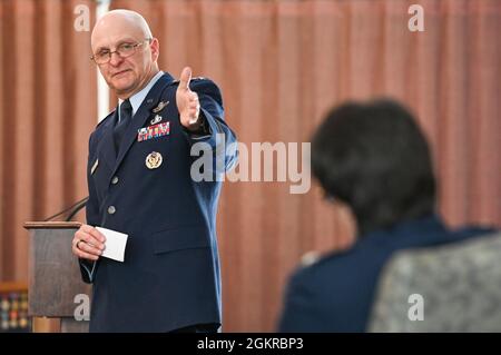 Gen. Arnold W. Bunch, Jr., Air Force Materiel Command commander, hugs ...