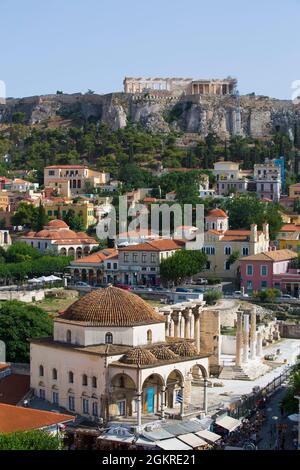 geography / travel, Greece, Athens, acropolis, reconstruction, painting ...