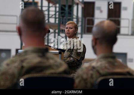 Col. Betsy Ross, 52nd Mission Support Group outgoing commander, gives ...