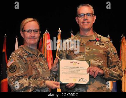 Col. Michelle K. Donahue, Quartermaster General, presents the Public ...