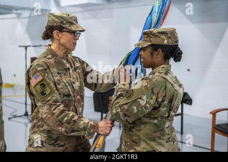 U.S. Army Col. Julie Minde, outgoing commander of the Maryland Army ...
