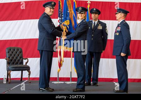 Col. Angela Ochoa accepts command of the 19th Airlift Wing from Maj ...